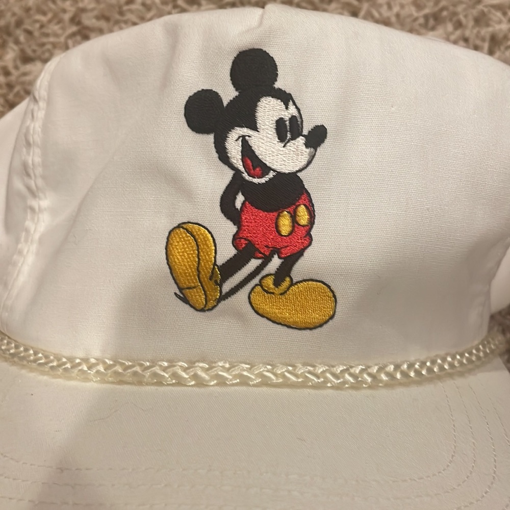 Vintage Disney Mickey Mouse Leather Clamp Back Cap - Gem